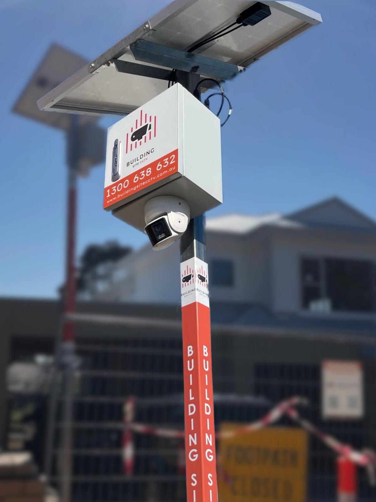 Building Site CCTV - Builders Eye Pro 180° 8MP Solar CCTV System